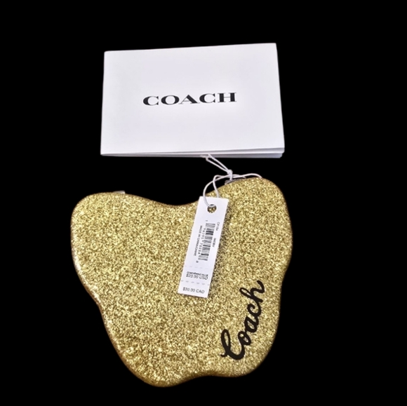 Coach | Bags | Coach Gold Glitter Butterfly Double Compact Mirror Nwt ...